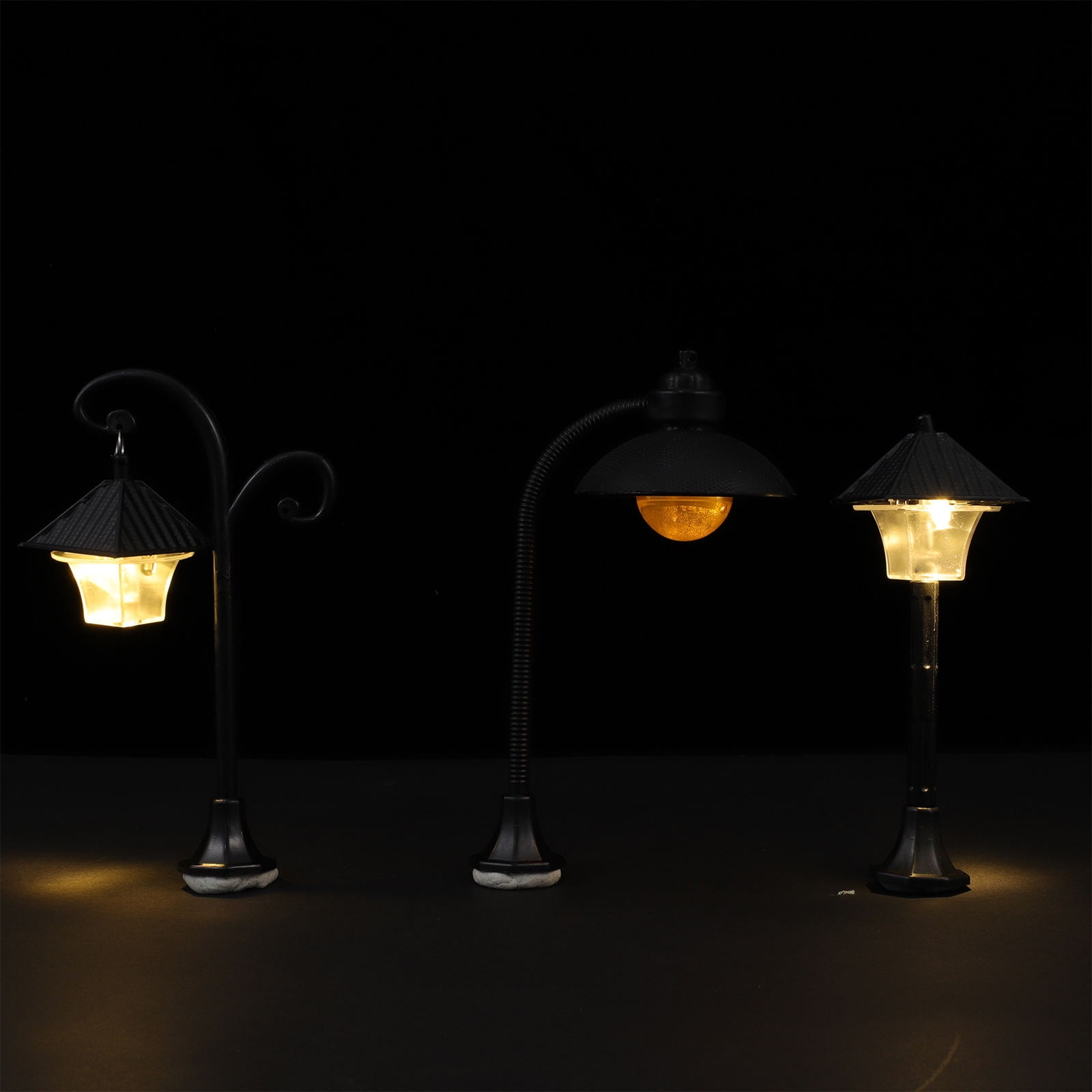 HAKIDZEL 3 Pcs Round Mini Garden Light Black Plastic DIY for Landscape ...
