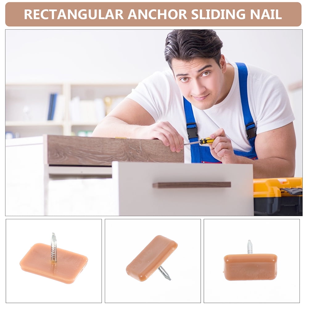 HAKIDZEL Reduce Friction Furniture Slider Brown 30Set 0.7X0.5In ...