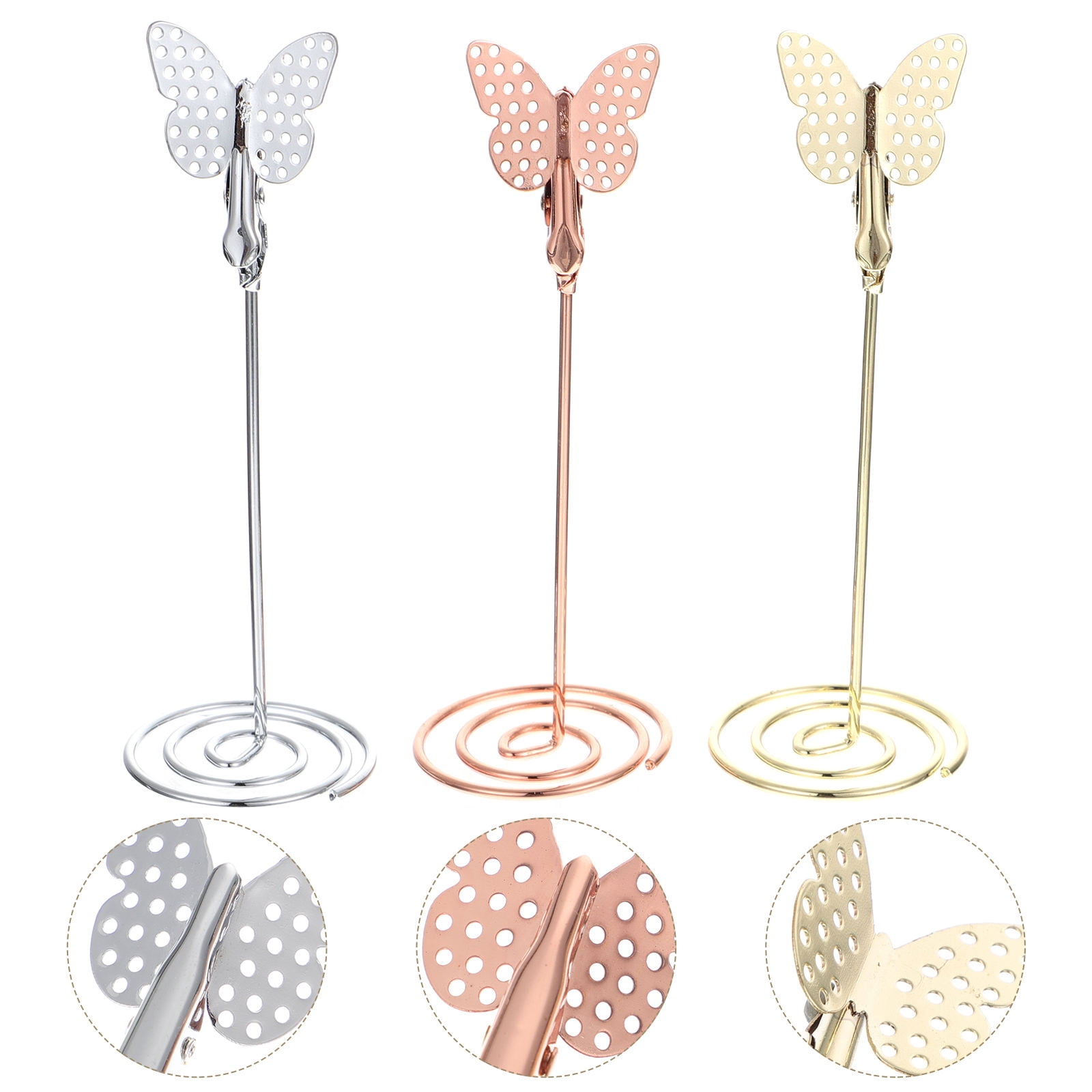 HAKIDZEL 3pcs Butterfly Shaped Note Clamp Memo Clips For Home Tabletop ...