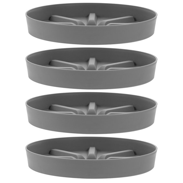 HAKIDZEL 4Pcs Anti-Root Rot Flower Pot Tray Grey Plastic for Stable ...