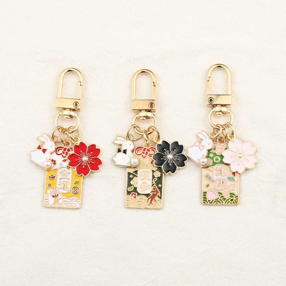 HAKIDZEL Cherry Blossom Keychain Japanese Trinkets Keychains 4pcs 2.7x0 ...