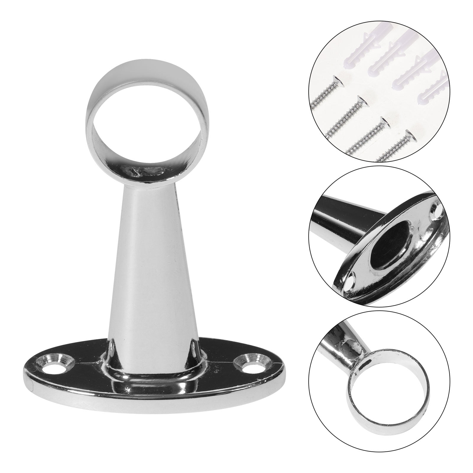 HAKIDZEL 4Pcs Wardrobe Pipe Bracket Stainless Steel for Shower Curtain ...