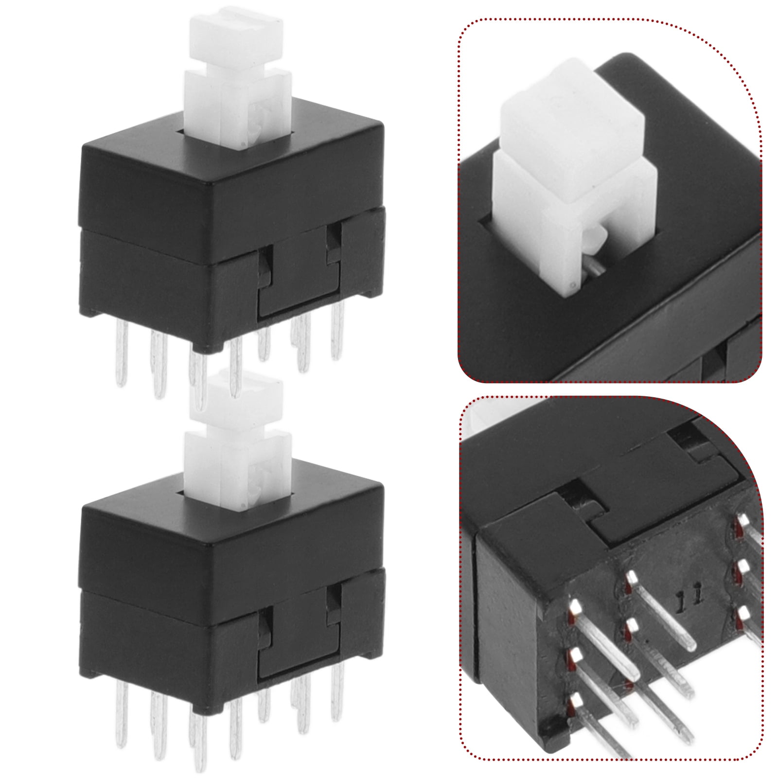 HAKIDZEL 4Set Black ABS Metal Self-locking Switch for Audio Mixing 12 ...