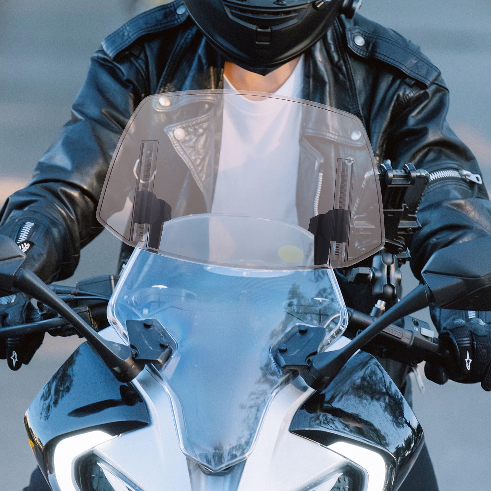 HAKIDZEL Light Grey Retro Style 1 Set Wind Deflector Windshield for ...