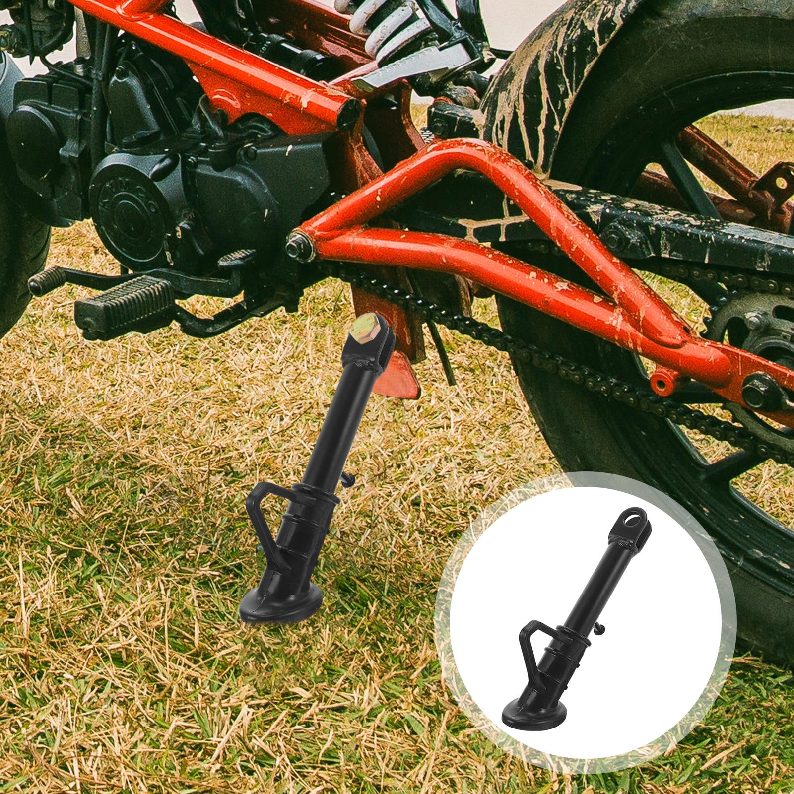 HAKIDZEL Motorcycle Side Stand Support 1Pack Iron and Plastic ...
