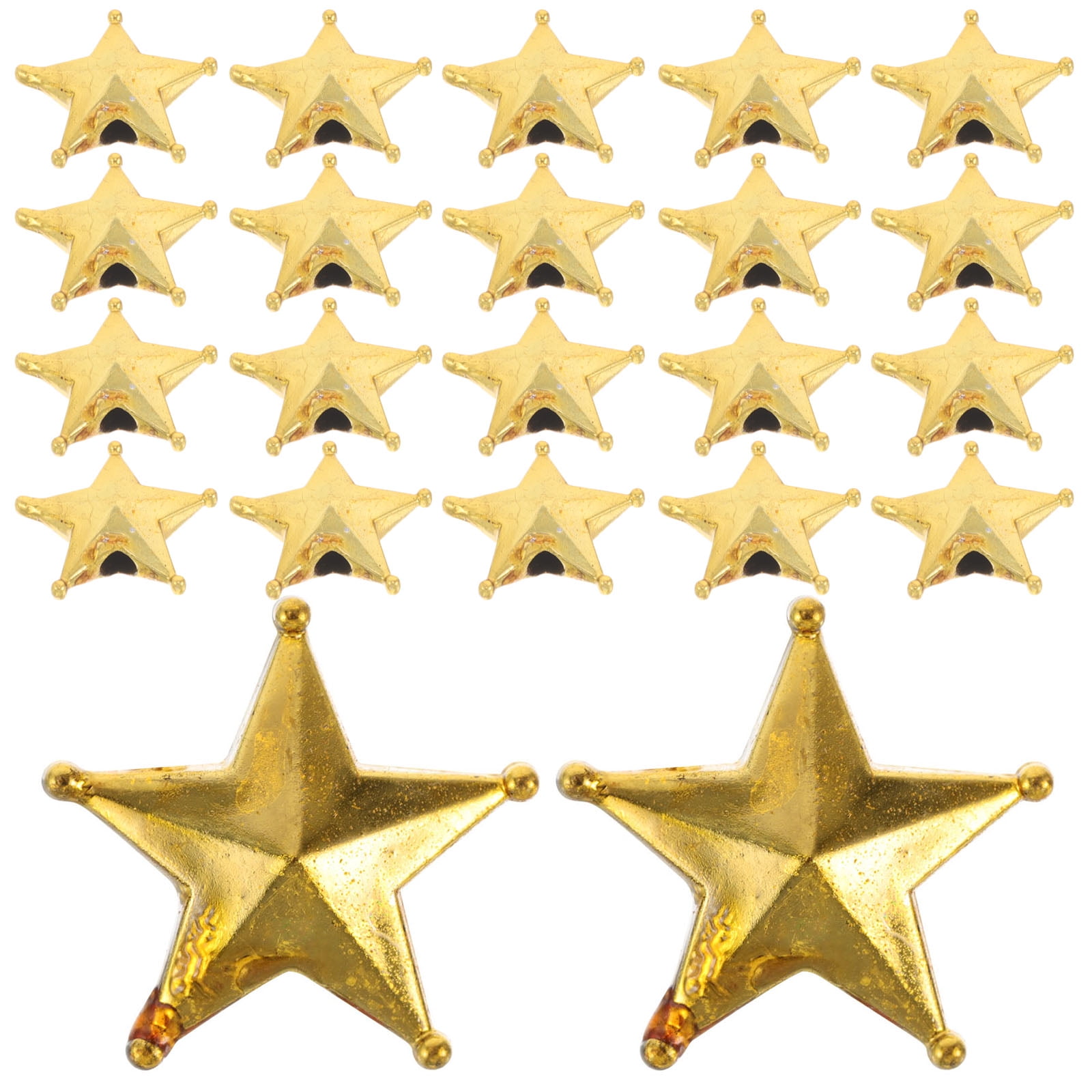 HAKIDZEL Topper for Mini Christmas Tree 50Pcs Golden Plastic Star Decor ...