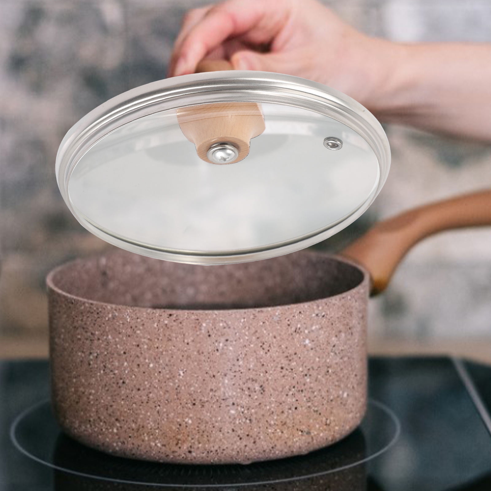 HAKIDZEL Universal Design Pot Cover Transparent Glass for Cooking 1Pcs ...