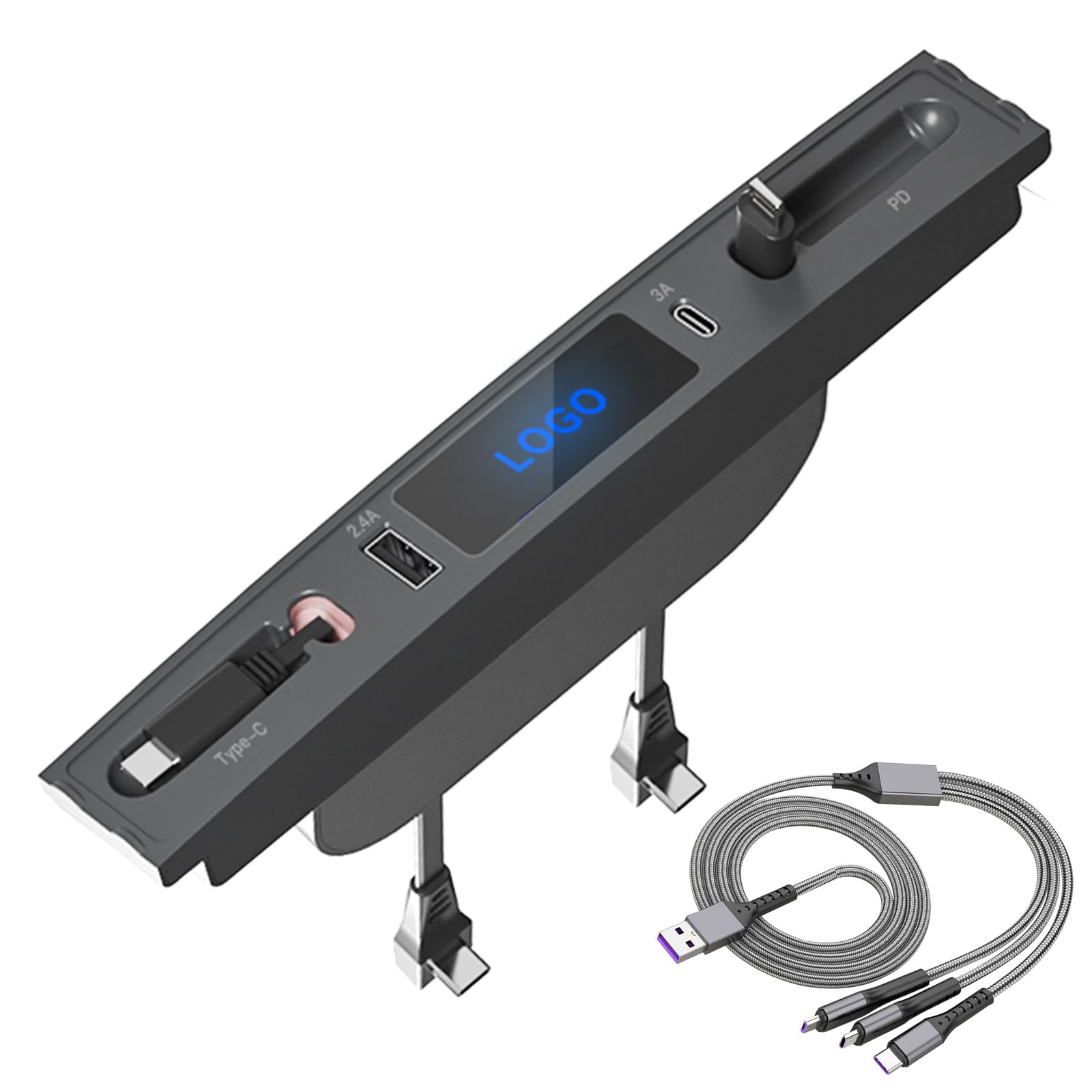 HAKINAKU Extended Hub for Tesla USB Hub Fast Charging Dual USB Cable ...