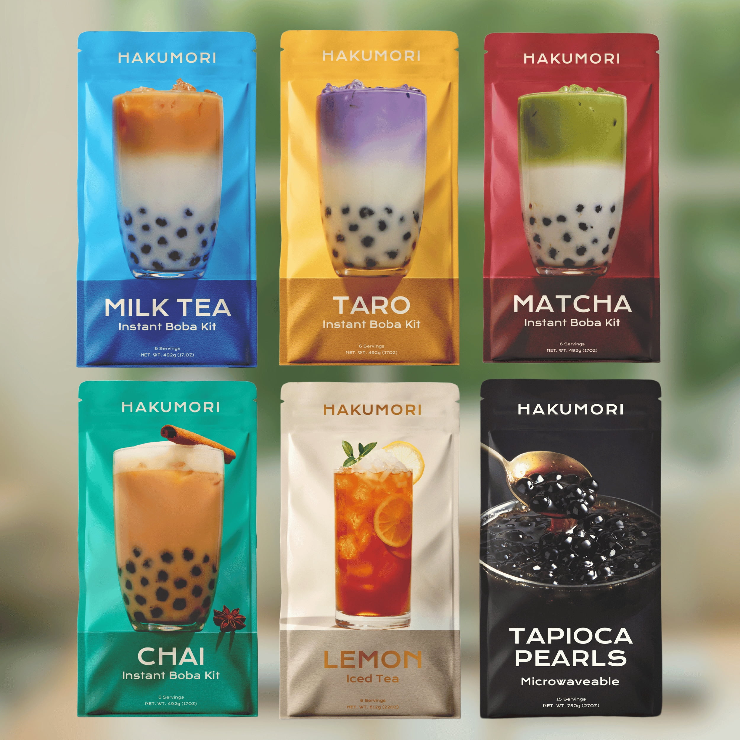 HAKUMORI DIY Instant Boba Milk Tea Kit, Milk Tea, Taro, Matcha, Chai ...