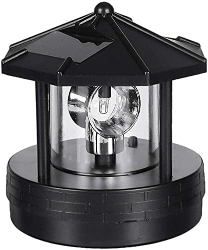HAKUNA LED Solar Powered Lighthouse,360 Degree Rotating Lamp Waterproof ...