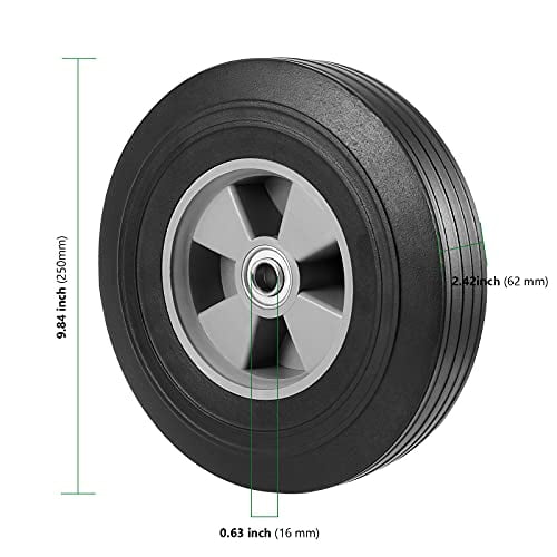 HAKZEON 2 PCS 10 Inch Solid Rubber Hand Truck Wheels,Utility Rubber ...