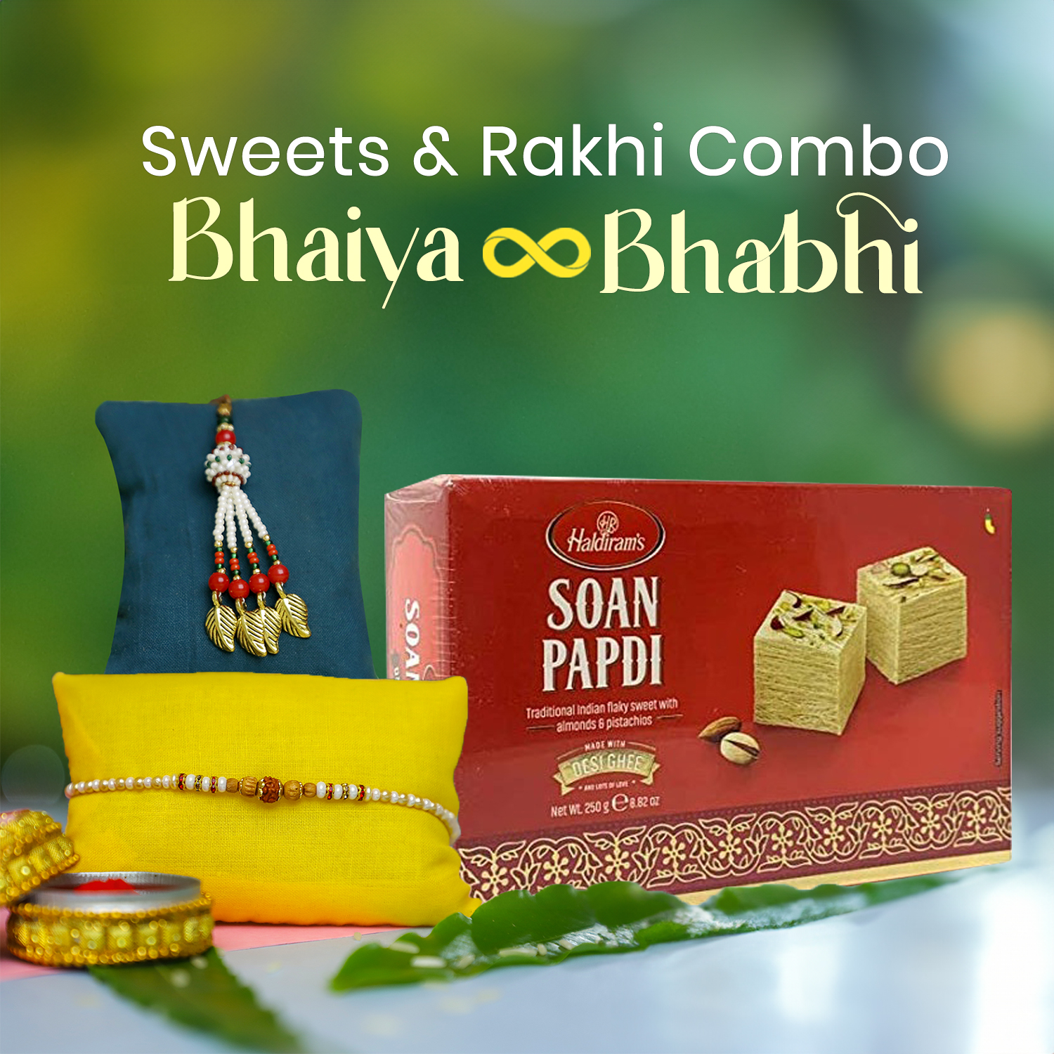 HALDIRAM'S Soan Papdi with Rakhi Combo A3 B3 | Rakhi for Brother and ...