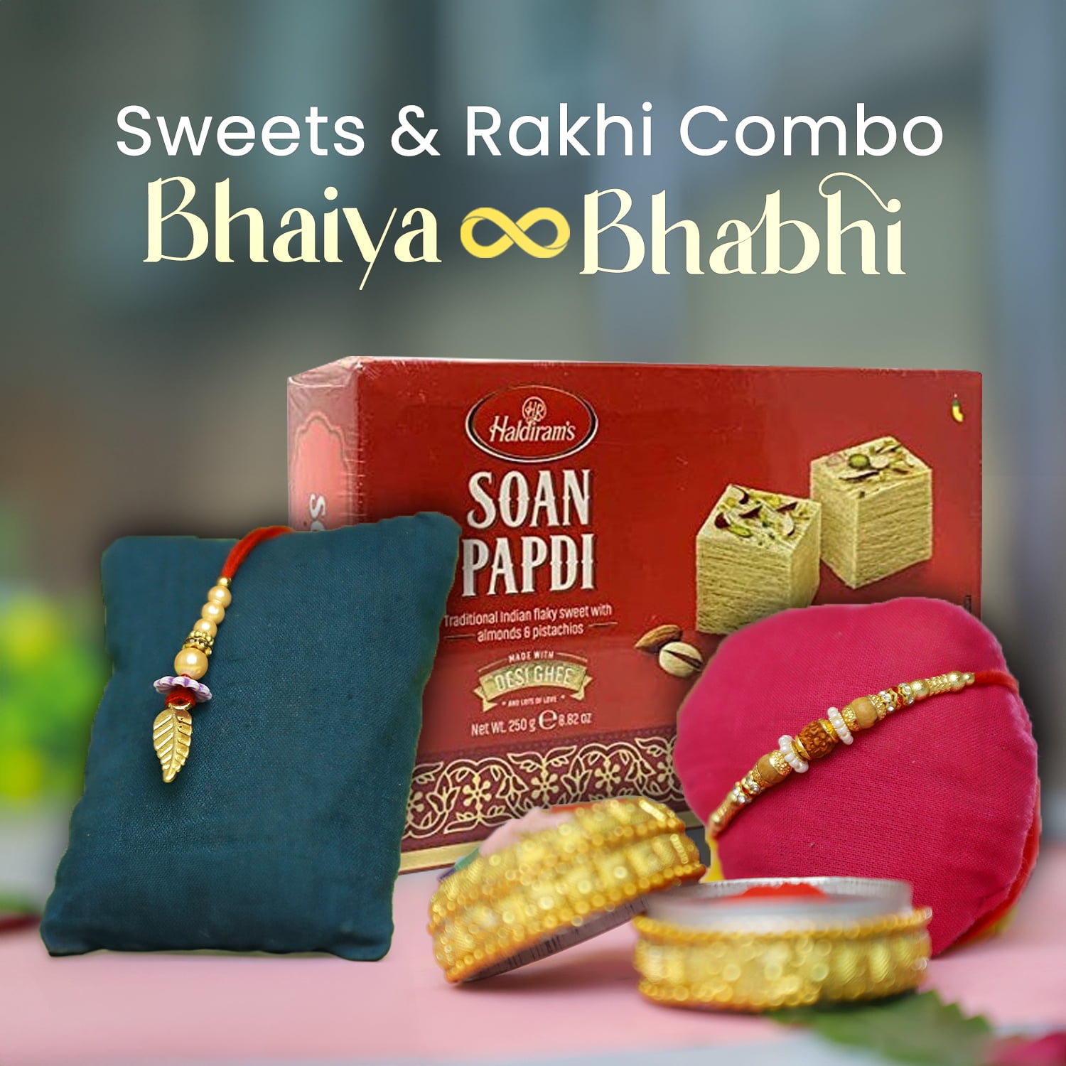 HALDIRAM'S Soan Papdi with Rakhi Combo A4 B4 | Rakhi for Brother and ...