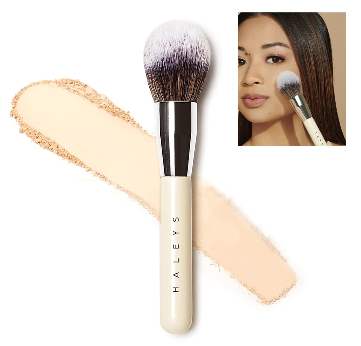 HALEYS Powder Brush VEGAN+CRUELTY-FREE, STF9 Soft, Streak-free, Perfect ...