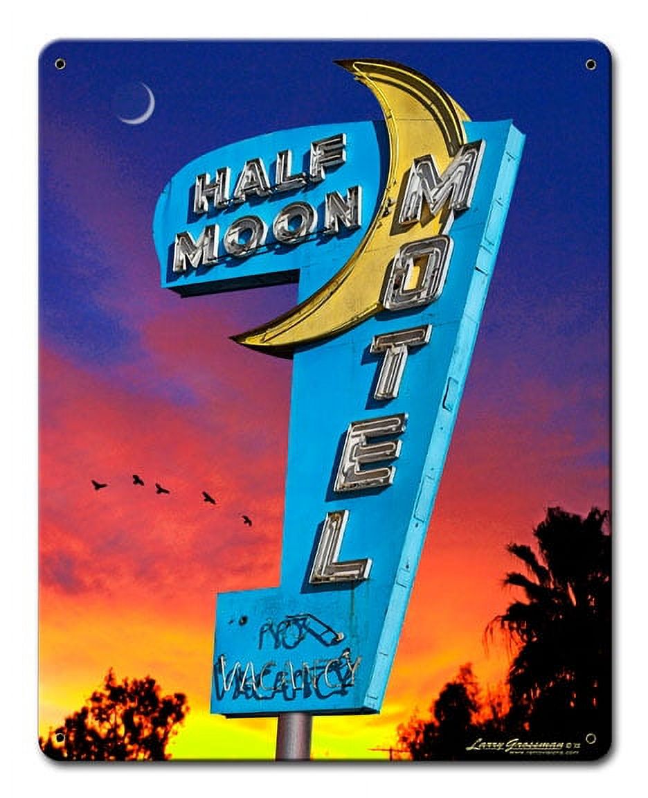 HALF MOON MOTEL Vintage Sign “Made in the USA with heavy gauge steel ...