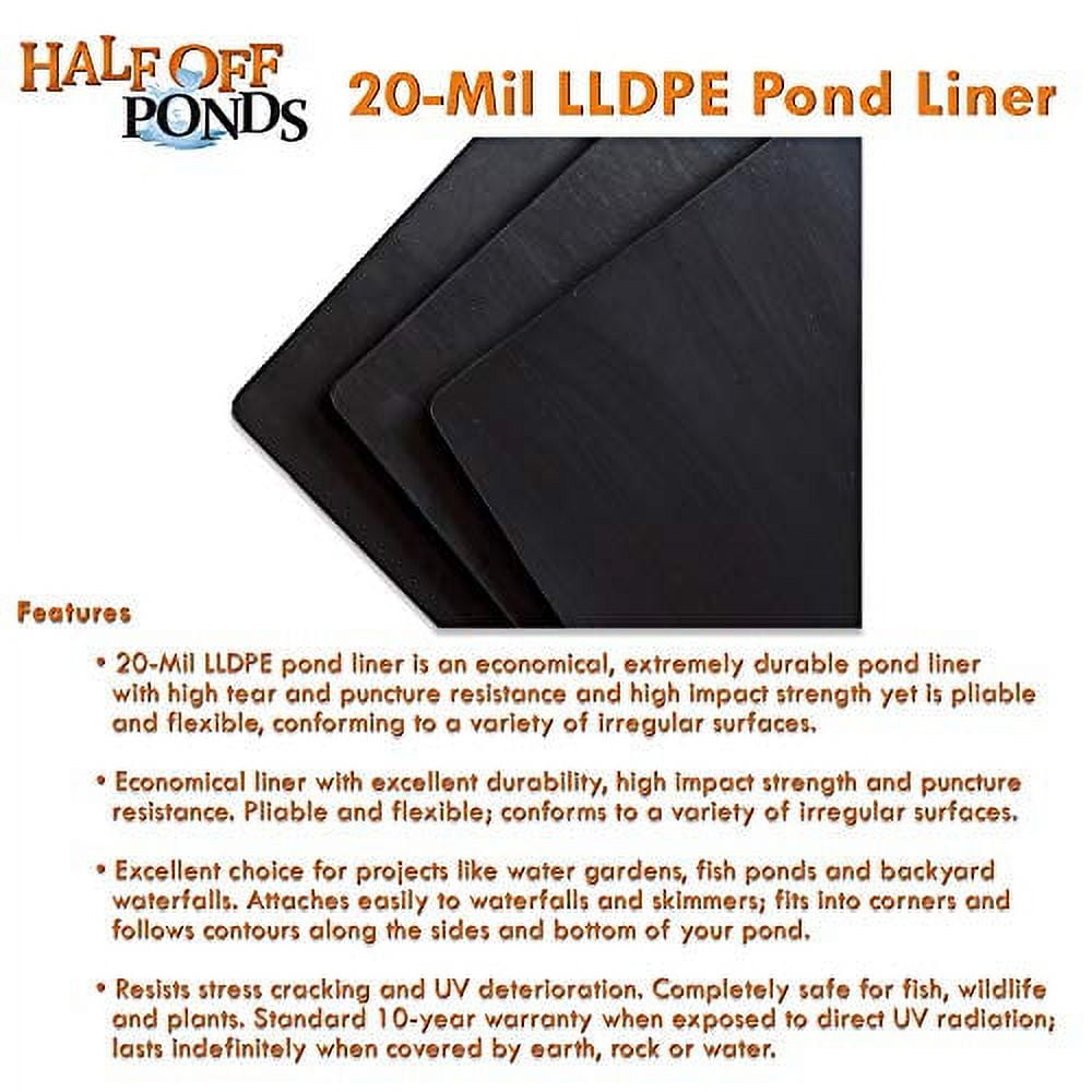 HALF OFF PONDS - 12 ft. x 15 ft. 20-Mil LLDPE Pond Liner for Ponds ...