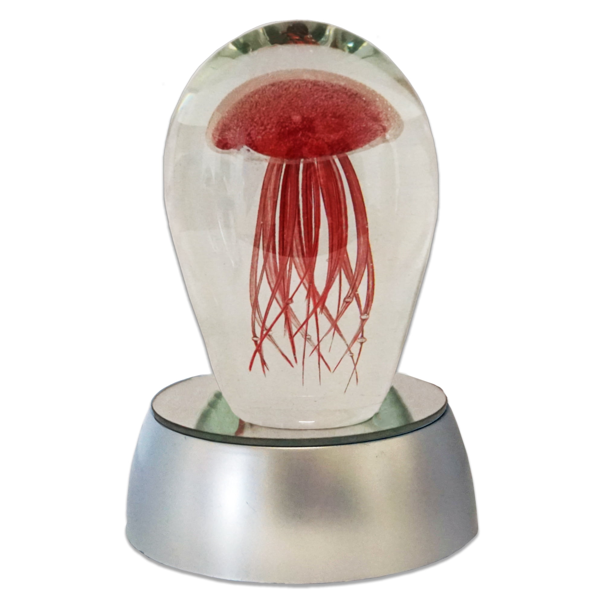 Half Off Ponds Small 3 in Red Glass Jellyfish Paperweight with RGB LED ...