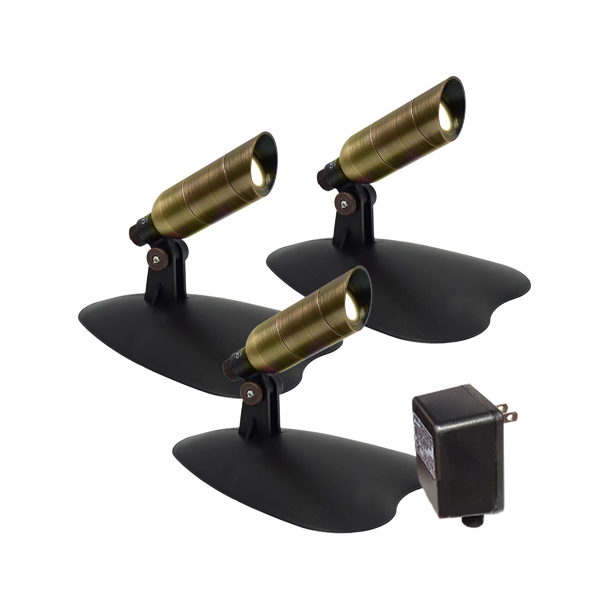 Half Off Ponds LumiNight Brass White LED Fountain Light Kit, (3) 1 W ...