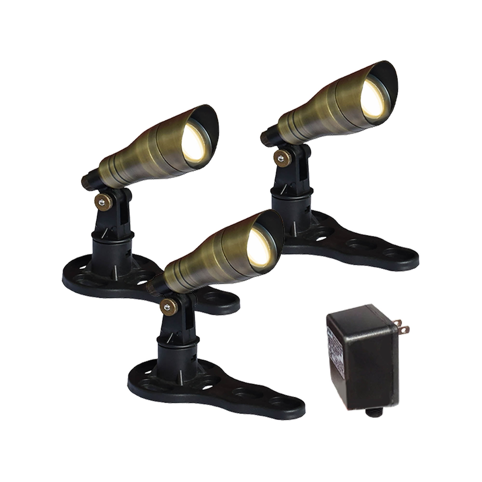 Half Off Ponds LumiNight Brass White LED Fountain Light Kit, (3) 3 W ...