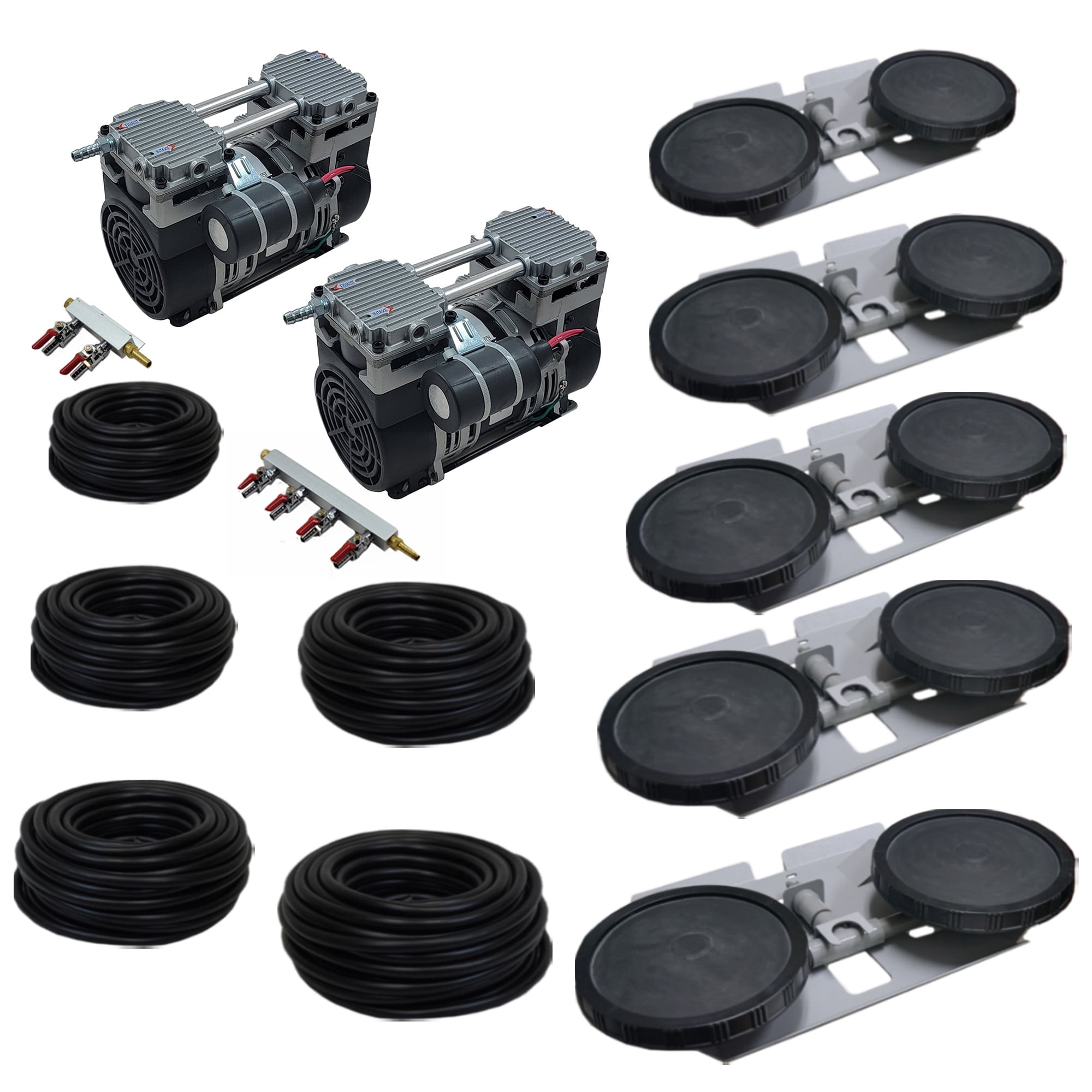 Half Off Ponds Pro Aeration System MAX Dual 1 HP Aerator Pumps for 6 ...