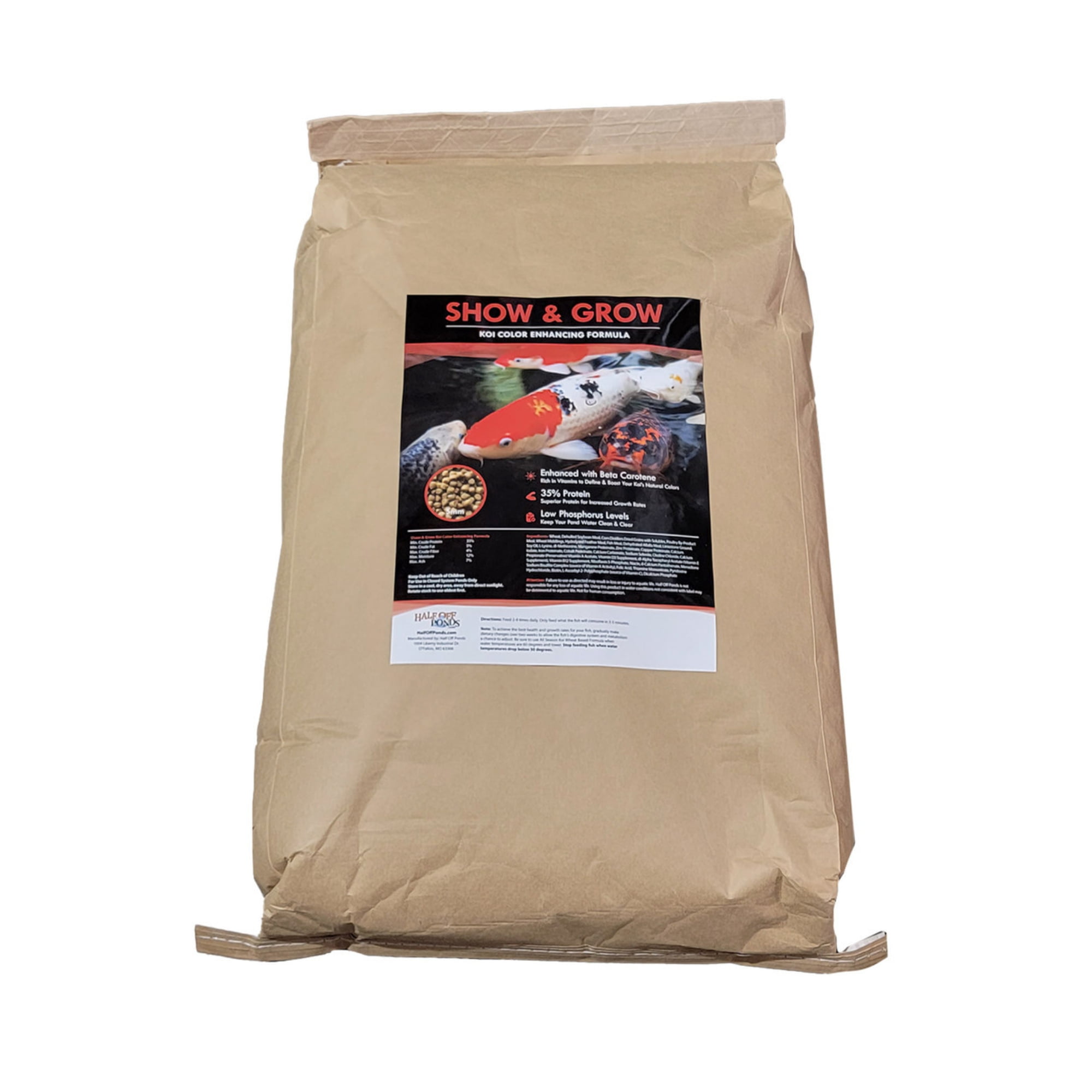 Half Off Ponds Show & Grow Koi & Goldfish 3 mm Food Pellets – 20 lbs ...