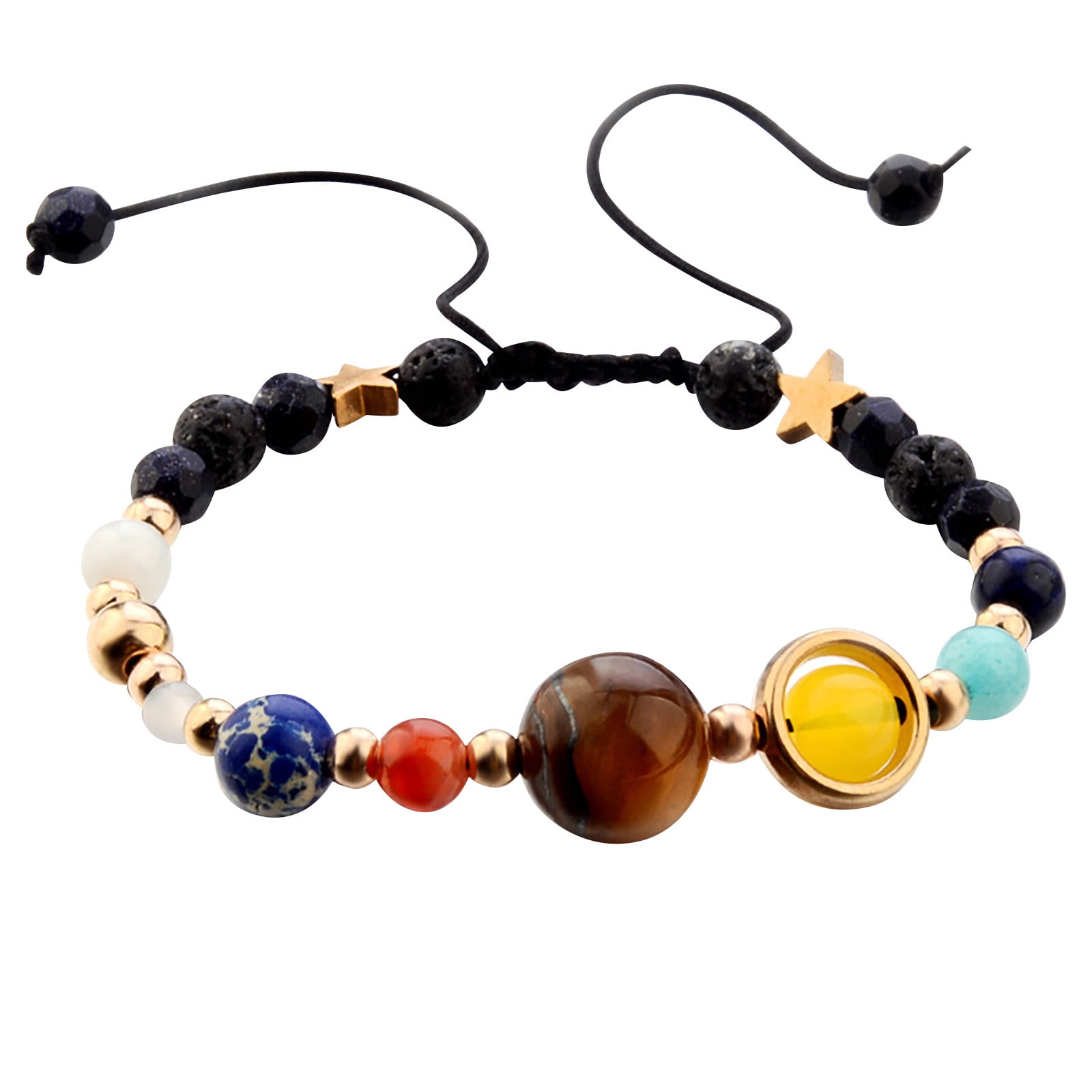 HALJEN Solar System Bracelet Universe the Eight Planets Natural Stone ... HALJEN Solar System Bracelet Universe the Eight Planets Natural Stone ...