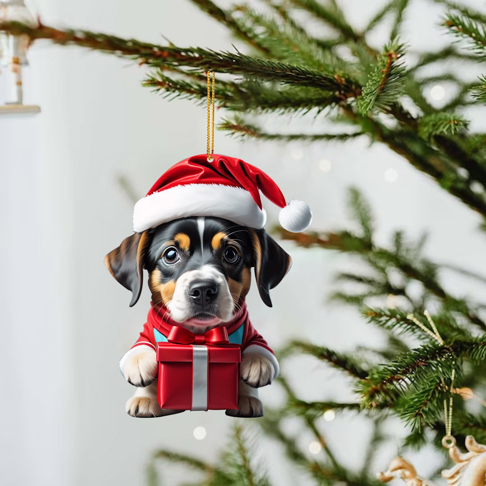 HALJEN Wall Separator Beads 2D Acrylic Christmas Dog Ornaments Christmas Tree Ornaments Christmas Dog Ornaments Dog Acrylic Double Print Christmas Elephant Gift 2D Fun Pendant 1Pc Walmart
