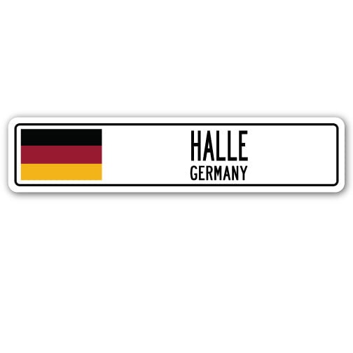 HALLE GERMANY Street Sign German flag city country road wall gift ...