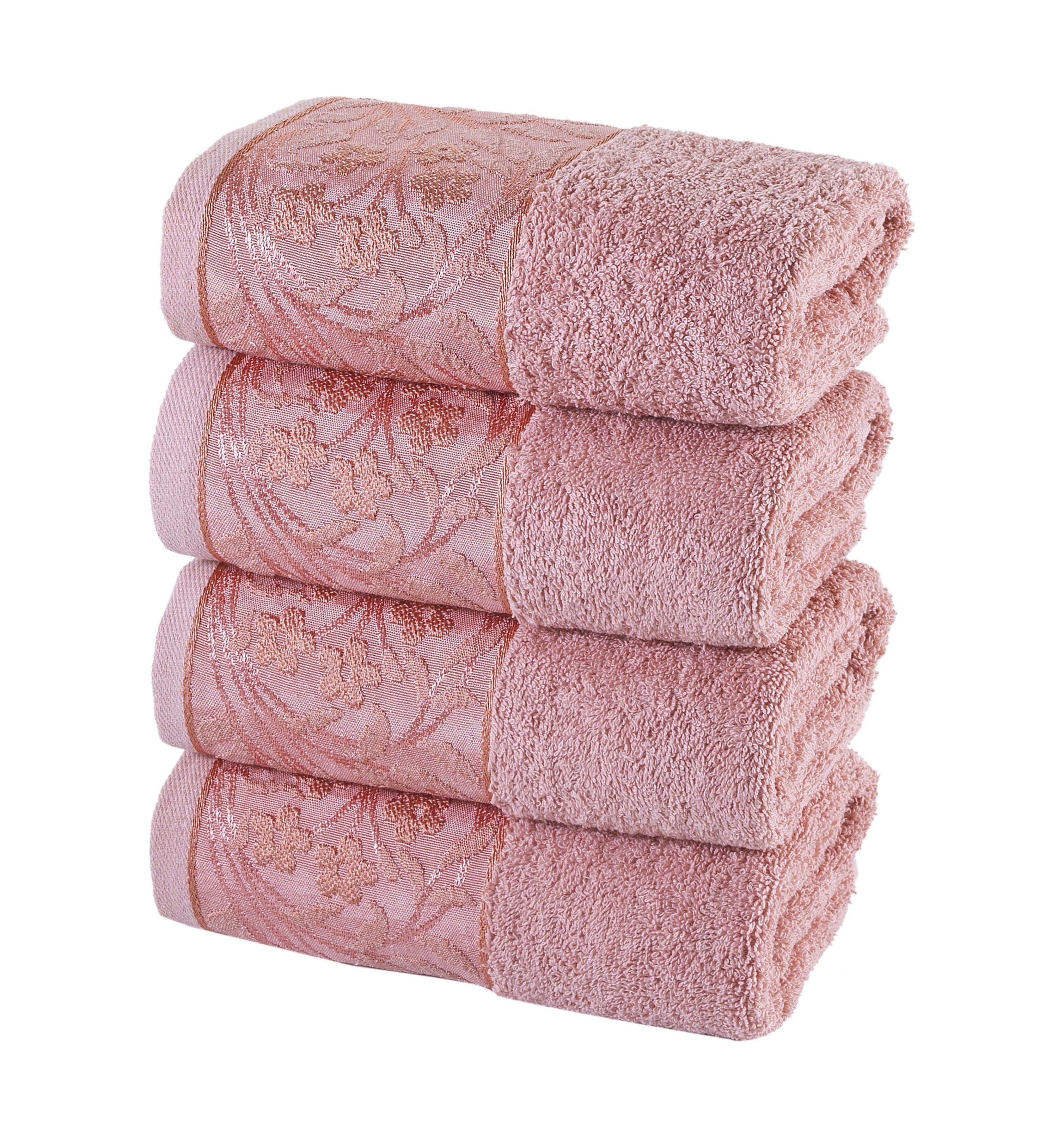 HALLEY Decorative Bathroom Turkish Hand Towels, 4 Pack, Premium 650 GSM ...