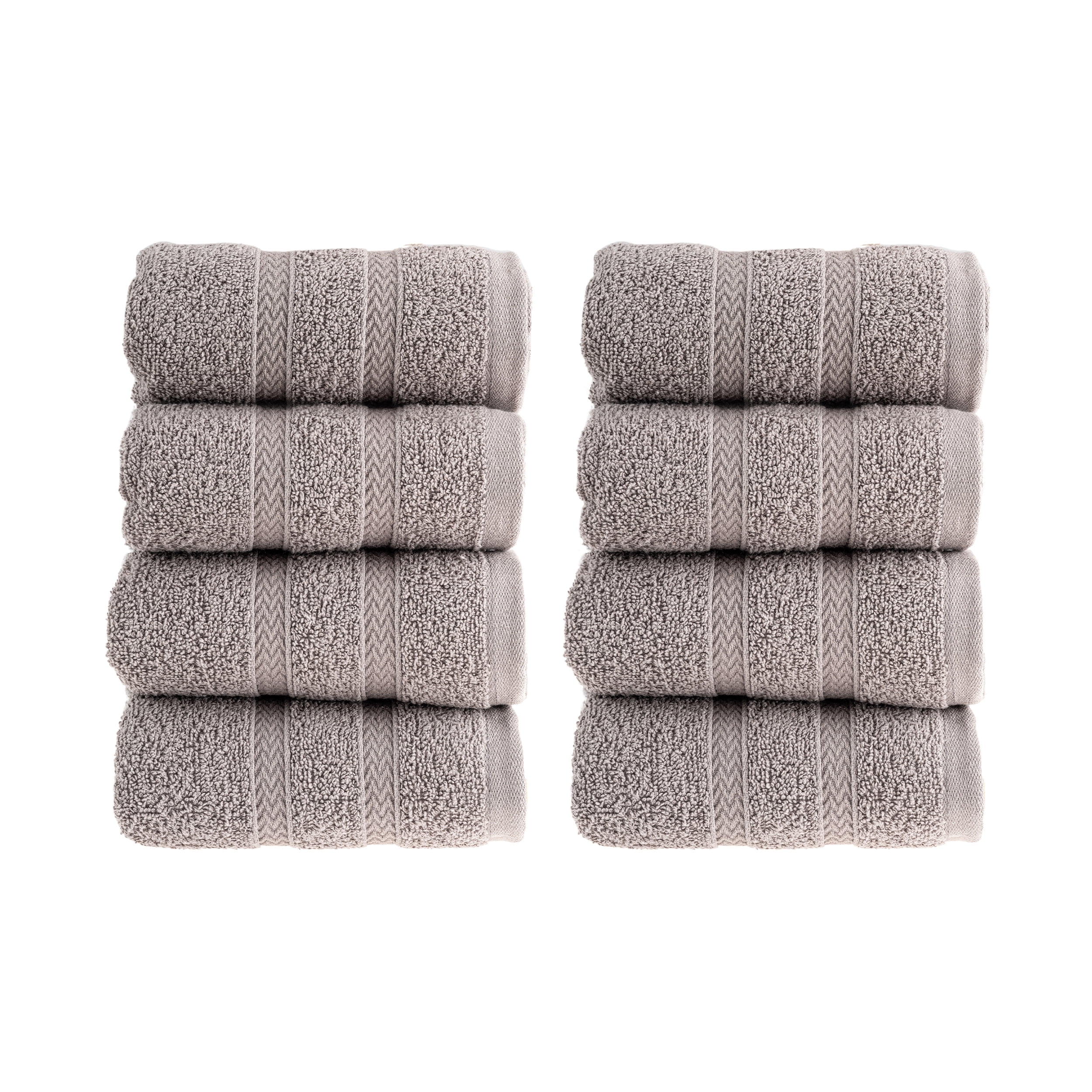 HALLEY Turkish 8 Pack Premium Washcloths (8 Pieces) 650 GSM Highly ...