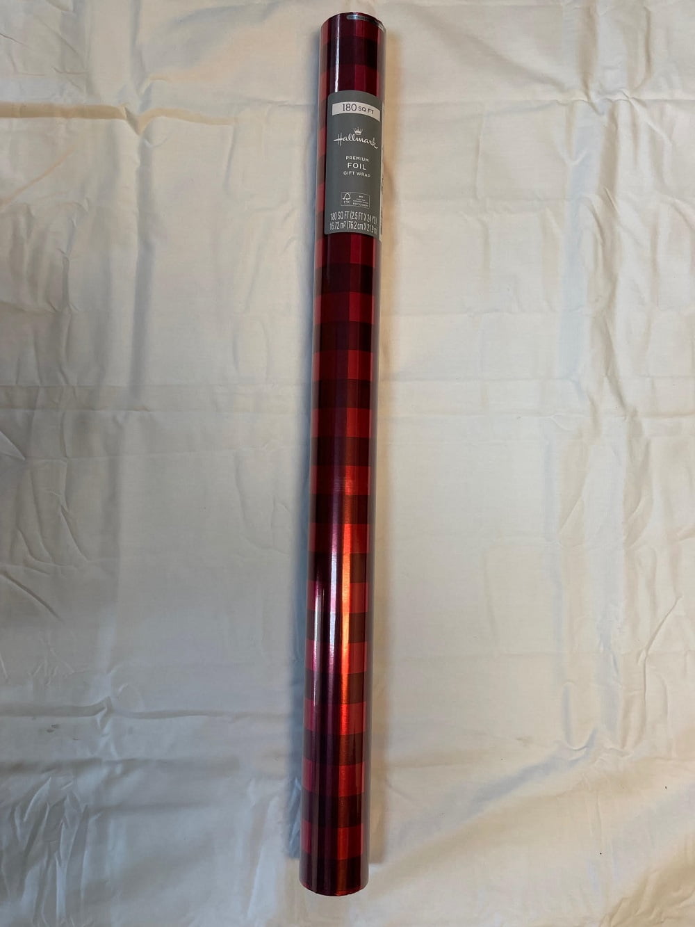HALLMARK 180 SQ. FT. CHRISTMAS FOIL GIFT WRAP WRAPPING PAPER, RED/BLACK ...