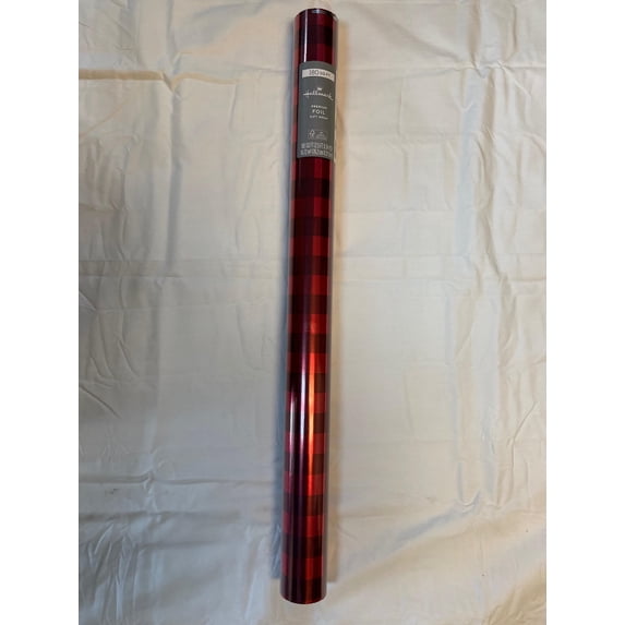HALLMARK 180 SQ. FT. CHRISTMAS FOIL GIFT WRAP WRAPPING PAPER, RED/BLACK ...