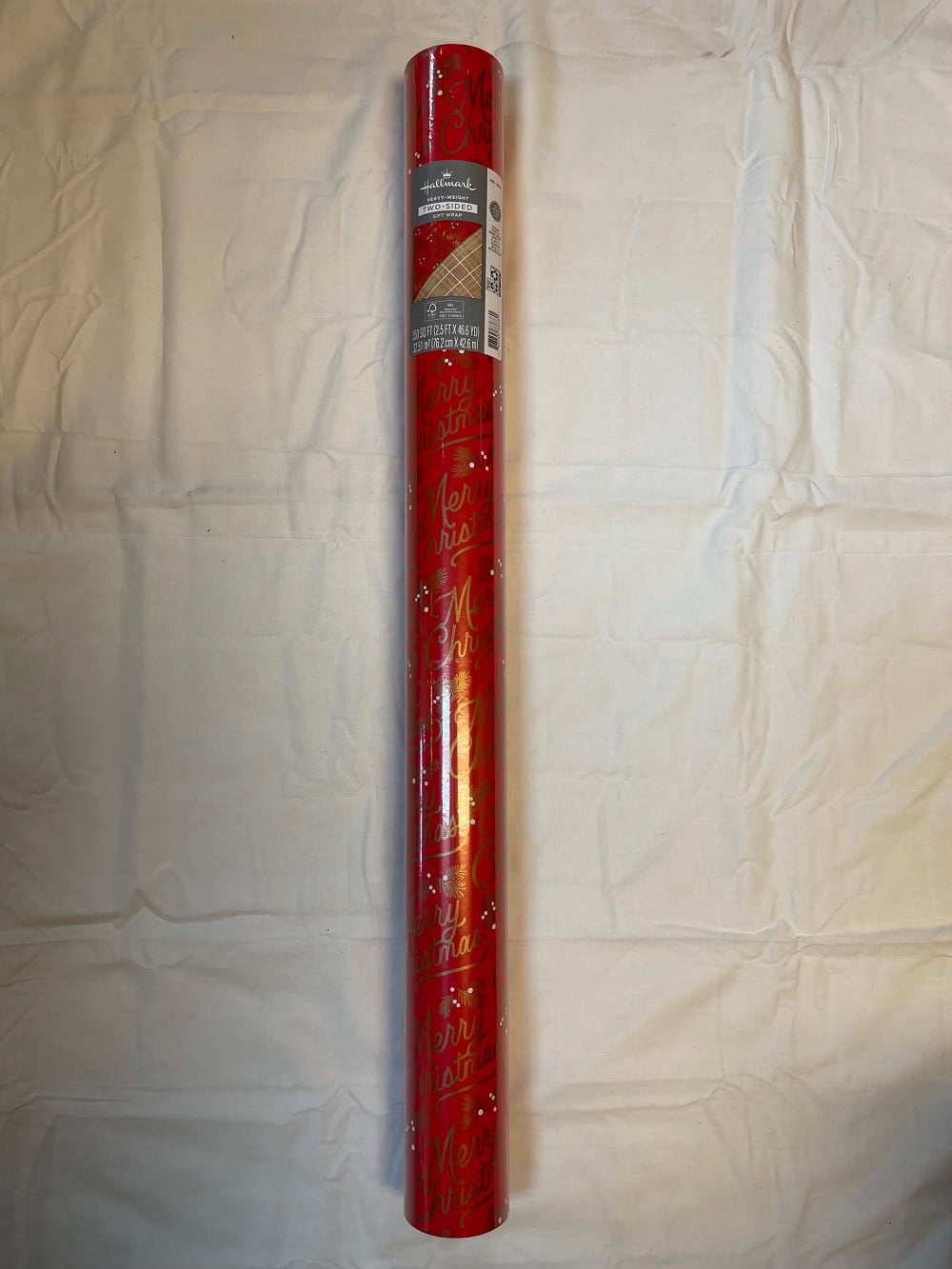 Hallmark Heavy-weight Two-sided Gift Wrap Paper, 380 SQ. FT., Red Merry ...