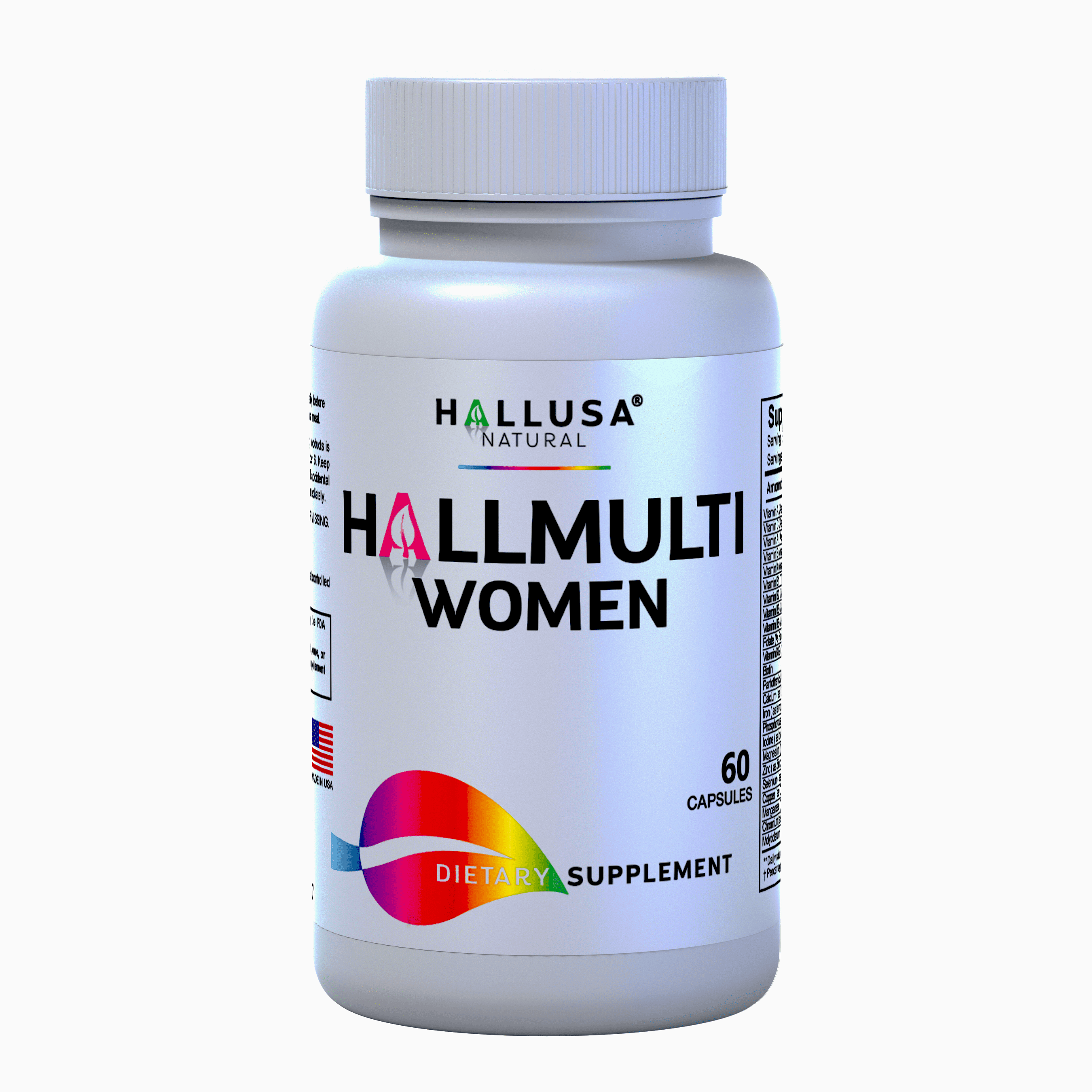 HALLUSA Women's Multivitamin with Biotin, Vitamins & Minerals for Hair ...
