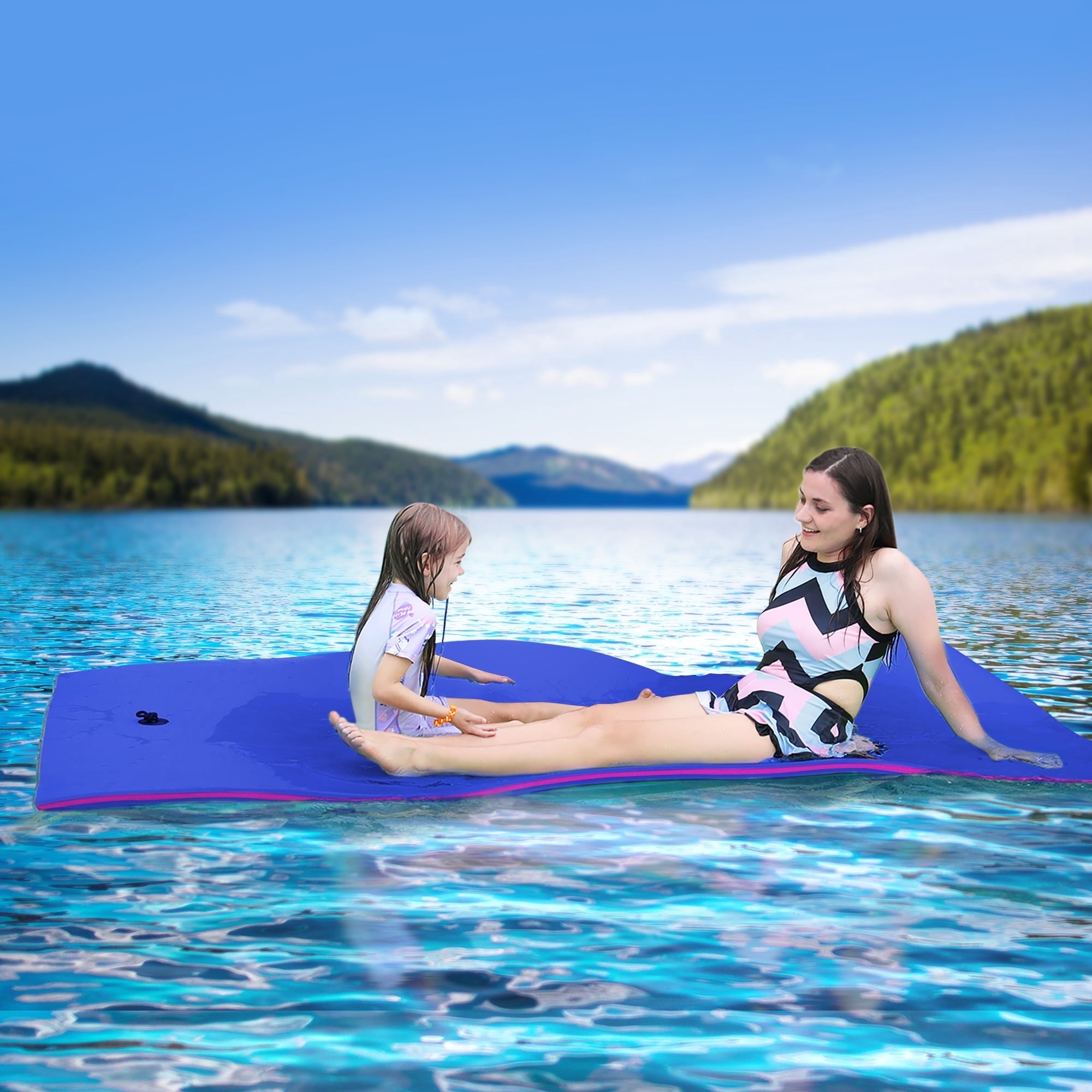 WARMOUNTS Floating Water Pad for 3 Person, 8 x 4 FT Tear-Resistant 3 ...
