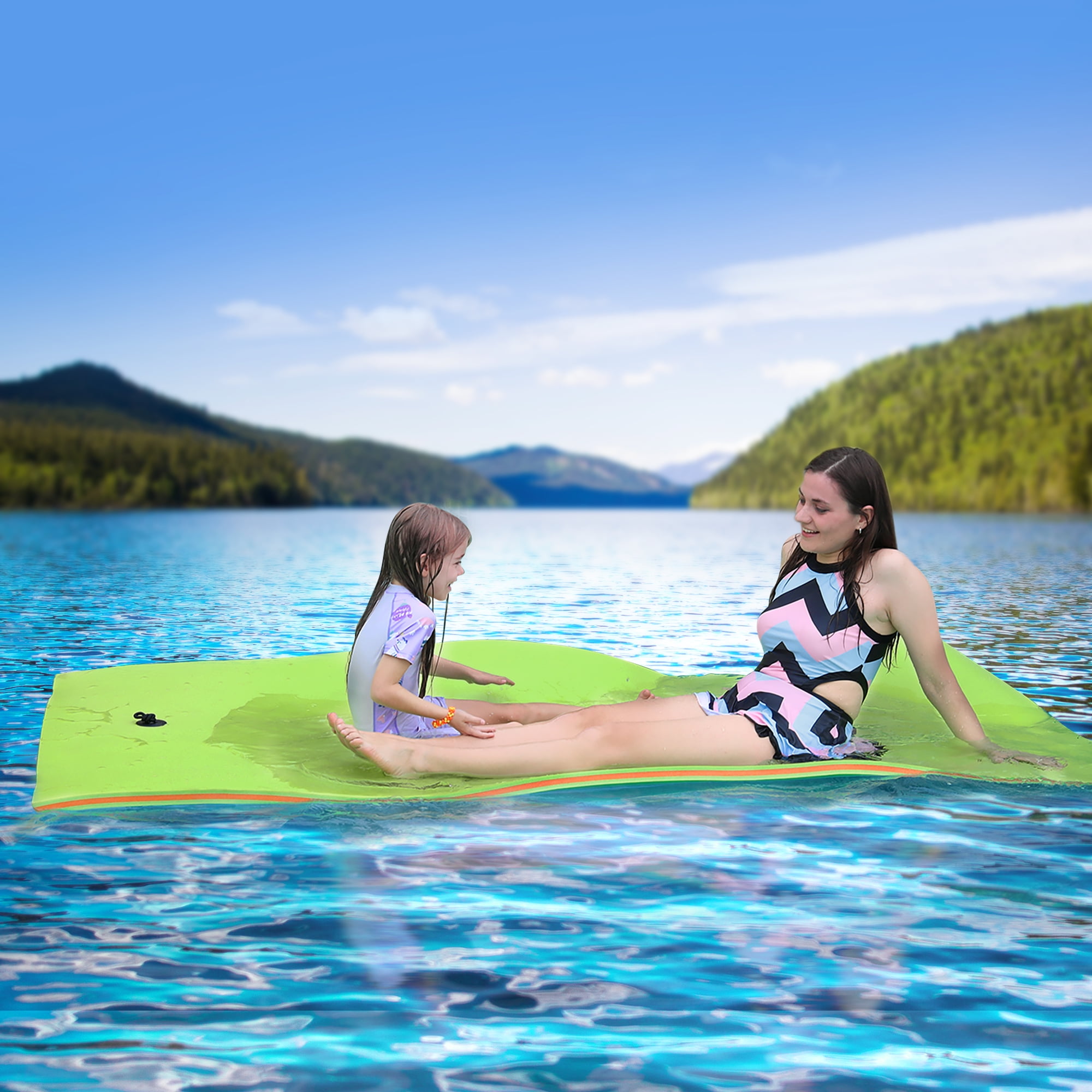 HALLOLURE 2-Person Floating Water Pad, 8x4 FT, Tear-Resistant, 3-Layer ...