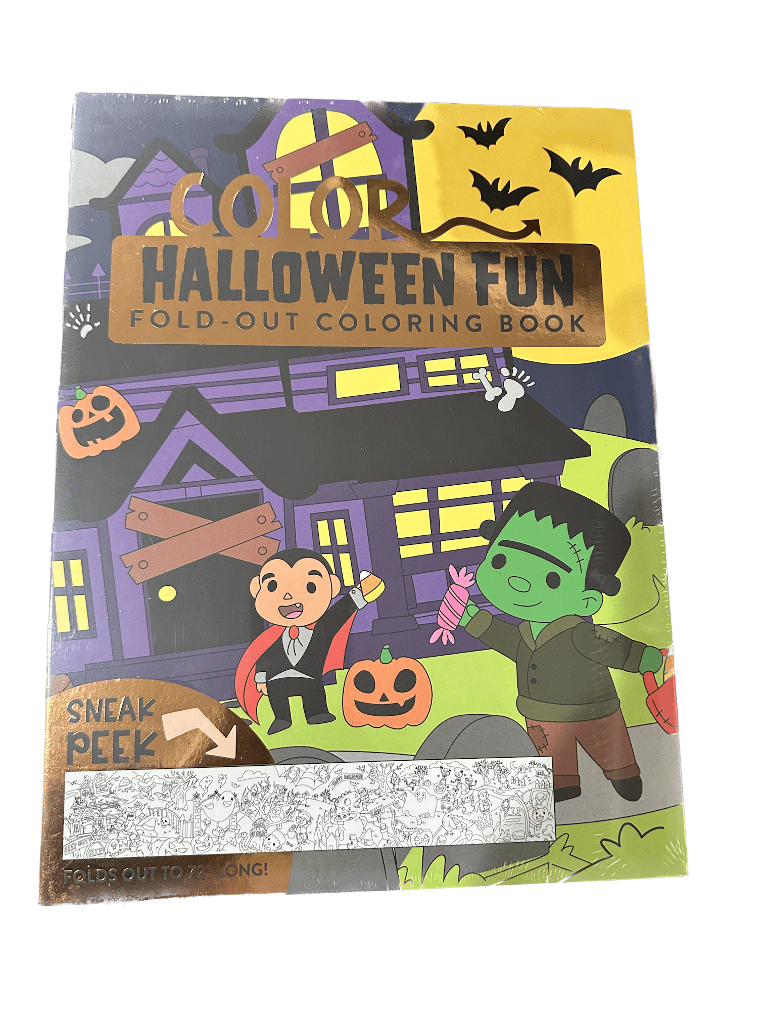 HALLOWEEN FUN FOLD-OUT COLORING BOOK - FOLDS OUT TO 72" LONG - Walmart.com