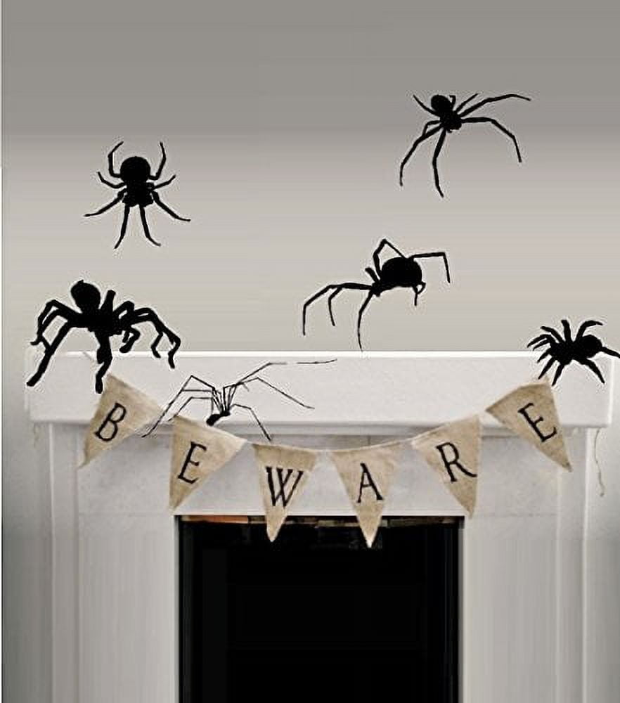 HALLOWEEN ~ SPIDERS MIX ~ WALL OR WINDOW DECAL: QTY 6 spiders, on a 13 ...