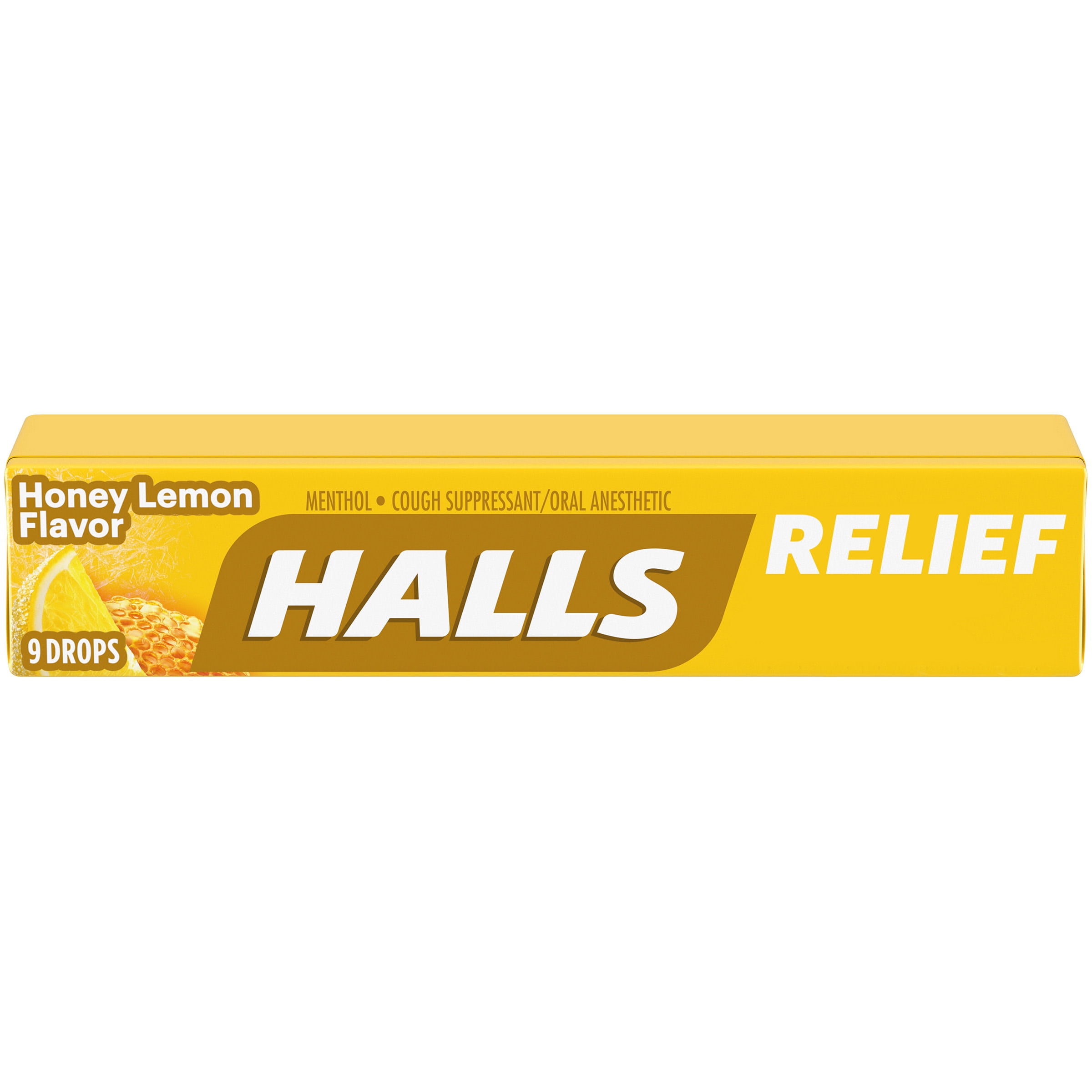 HALLS Relief Honey Lemon Cough Drops, 9 Drops - Walmart.com