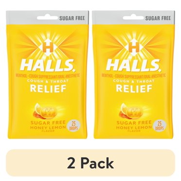 HALLS Relief Honey Lemon Sugar Free Cough Drops, Economy Pack, 70 Drops - Walmart.com
