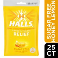 Halls Smooth Relief Sugar Free Honey Lemon Cough Drops - 180 Count - Walmart.com