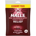 HALLS Relief Sugar Free Black Cherry Flavor Cough Drops, Economy Pack, 1 Bag (70 Drops ...