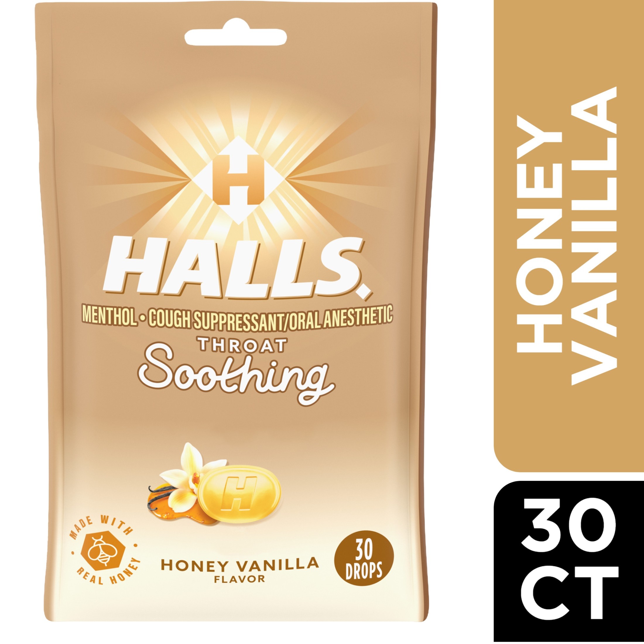 Halls Extra Strong Menthol Cough Drops, Oral Anesthetic, Intense Cool ...