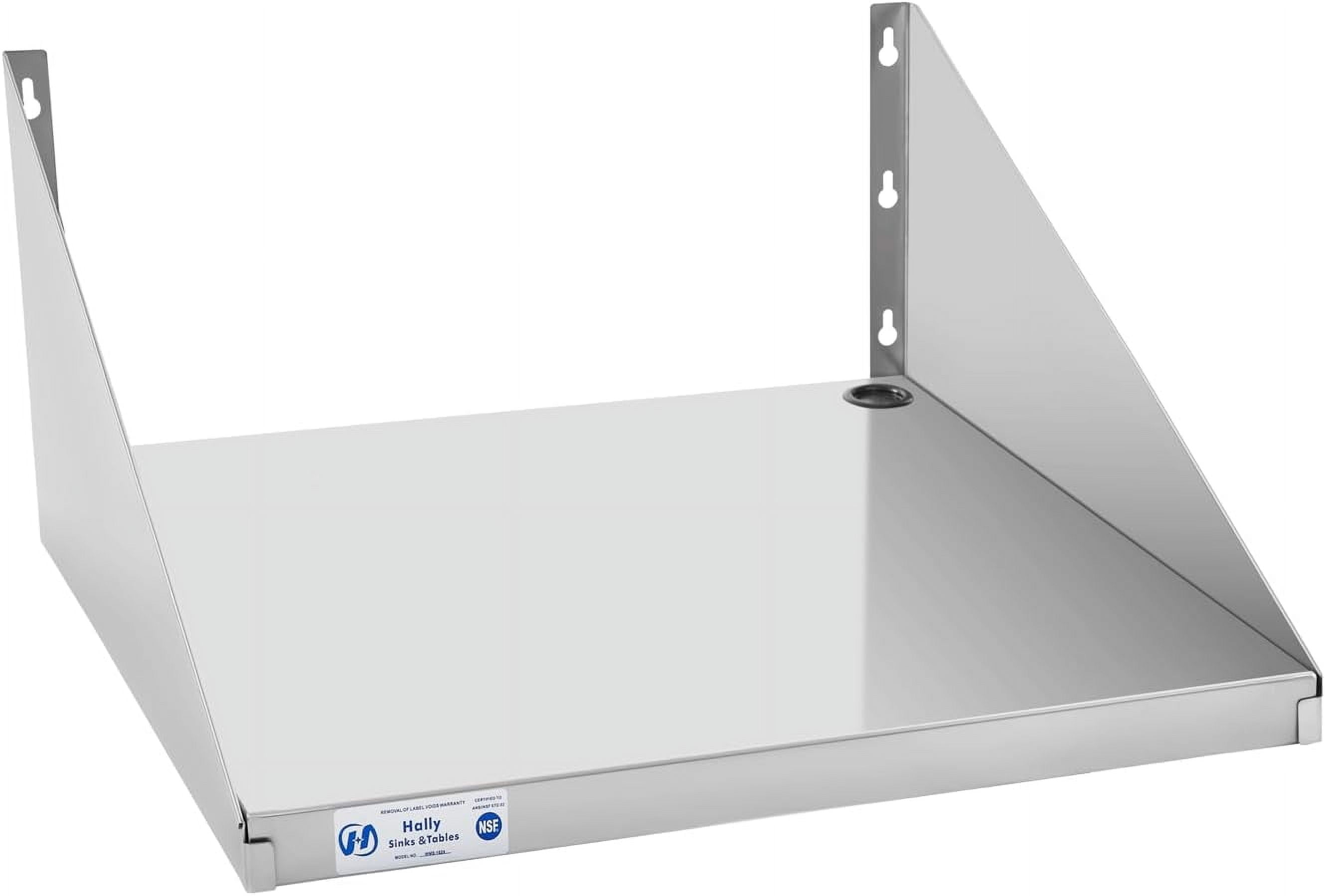 HALLY Stainless Steel Microwave Shelf 24"x24" 200 lb, NSF Commercial ...