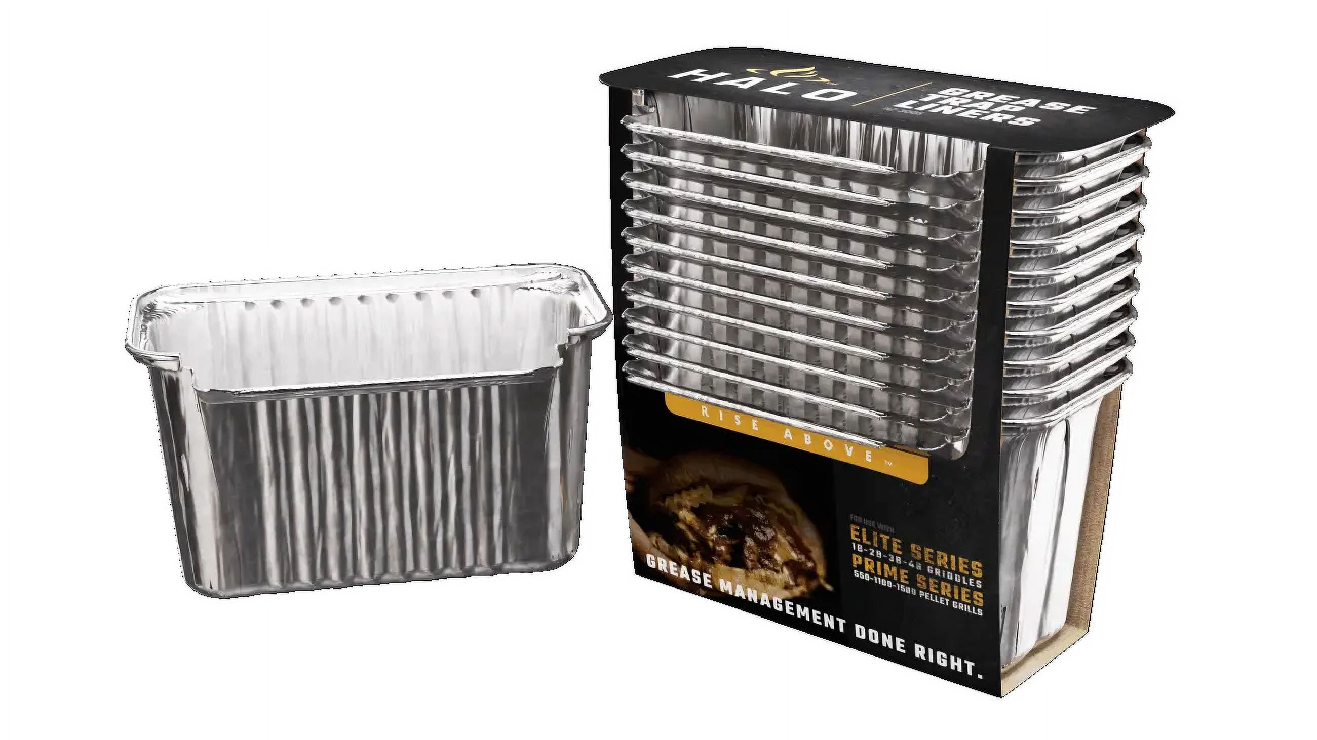 HALO Grease Container Foil Liners, 10-Pack, Silver, Disposable Inserts ...