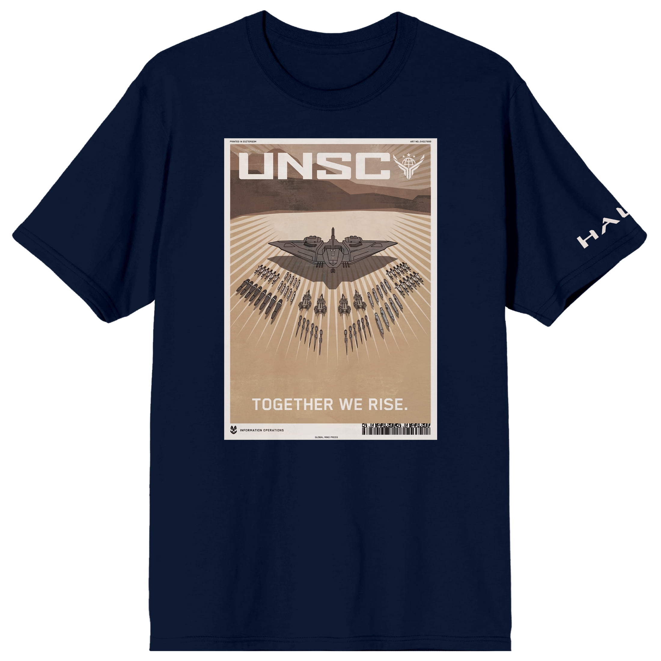 HALO UNSC Together We Rise Adult Navy Short Sleeve Tee-Small - Walmart.com