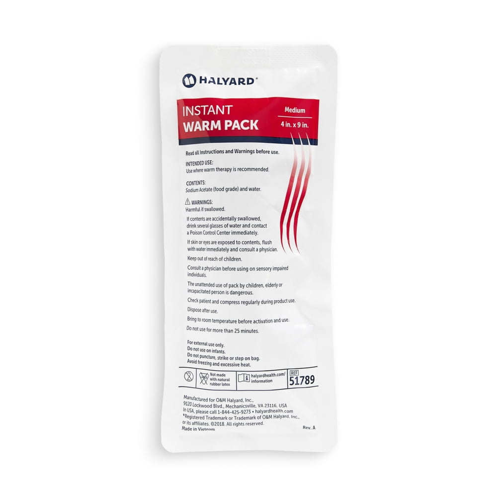 HALYARD Hot Compress Disposable Instant Warm Packs Heat Therapy Pain ...