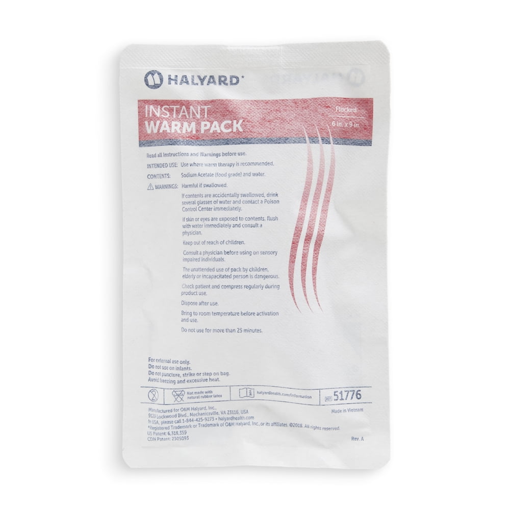 HALYARD Hot Compress Disposable Instant Warm Packs Heat Therapy Pain ...