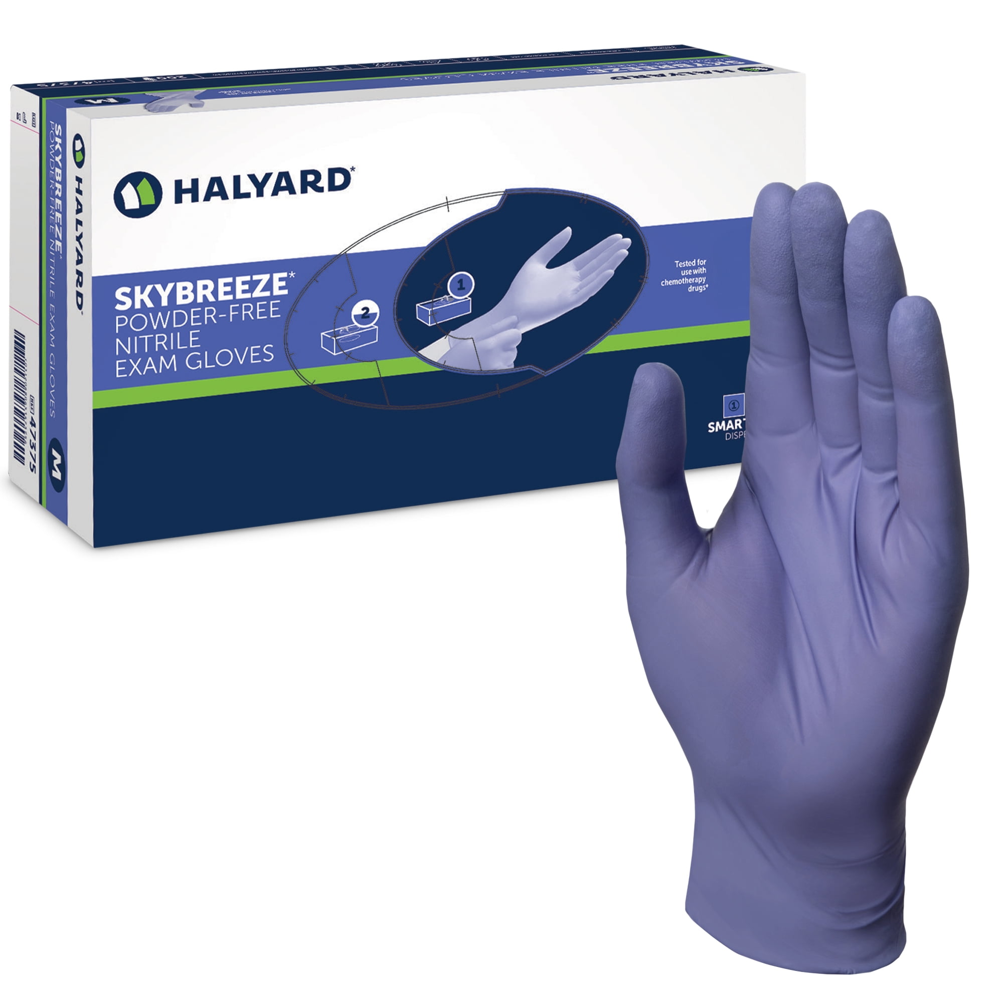 HALYARD SKYBREEZE Nitrile Exam Gloves, Powder-Free, 3.5 mil, 9.5 Inches ...