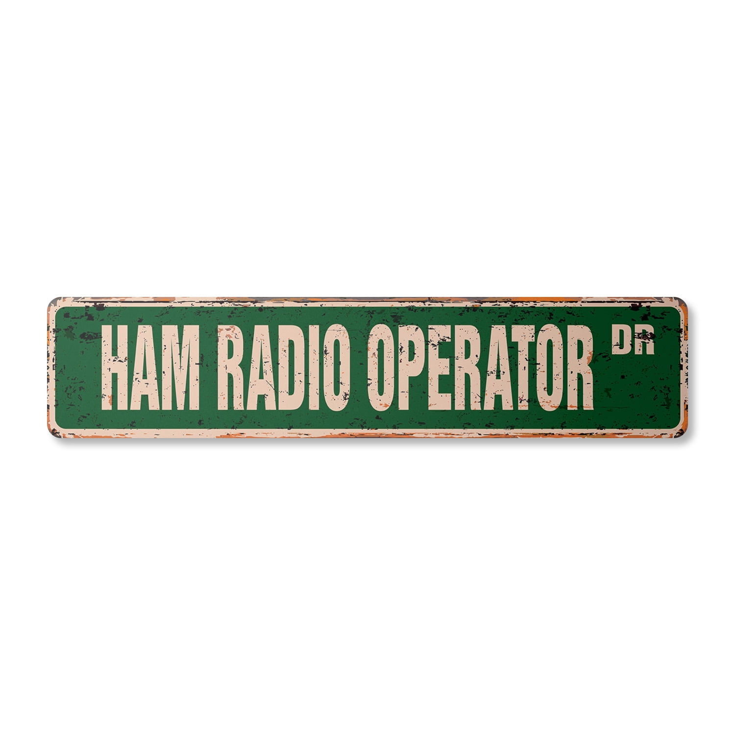 HAM RADIO OPERATOR Vintage Aluminum Street Sign 2 two way radios ...